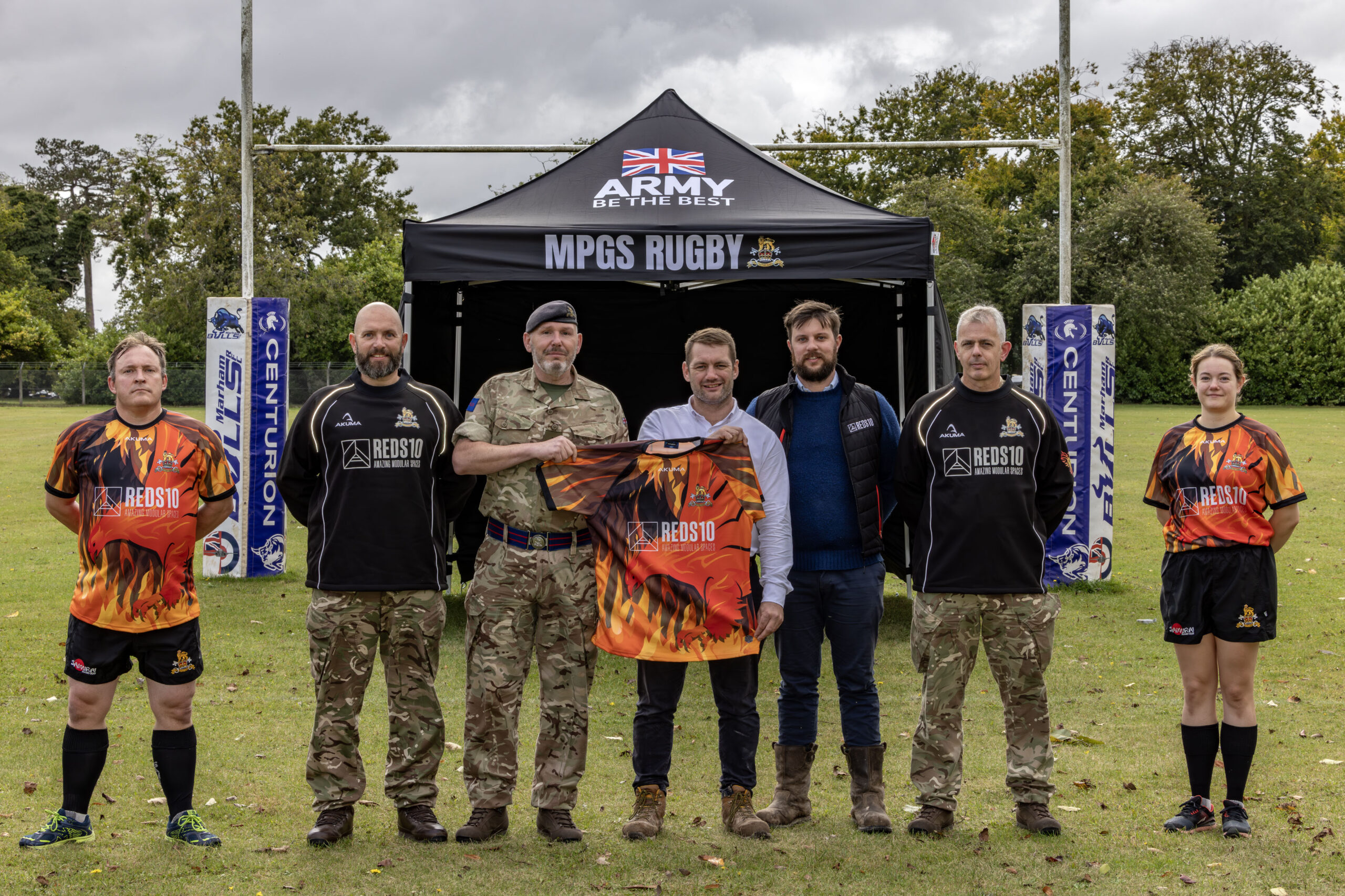 Reds10 sponsor military rugby team with new kits and events gazebo